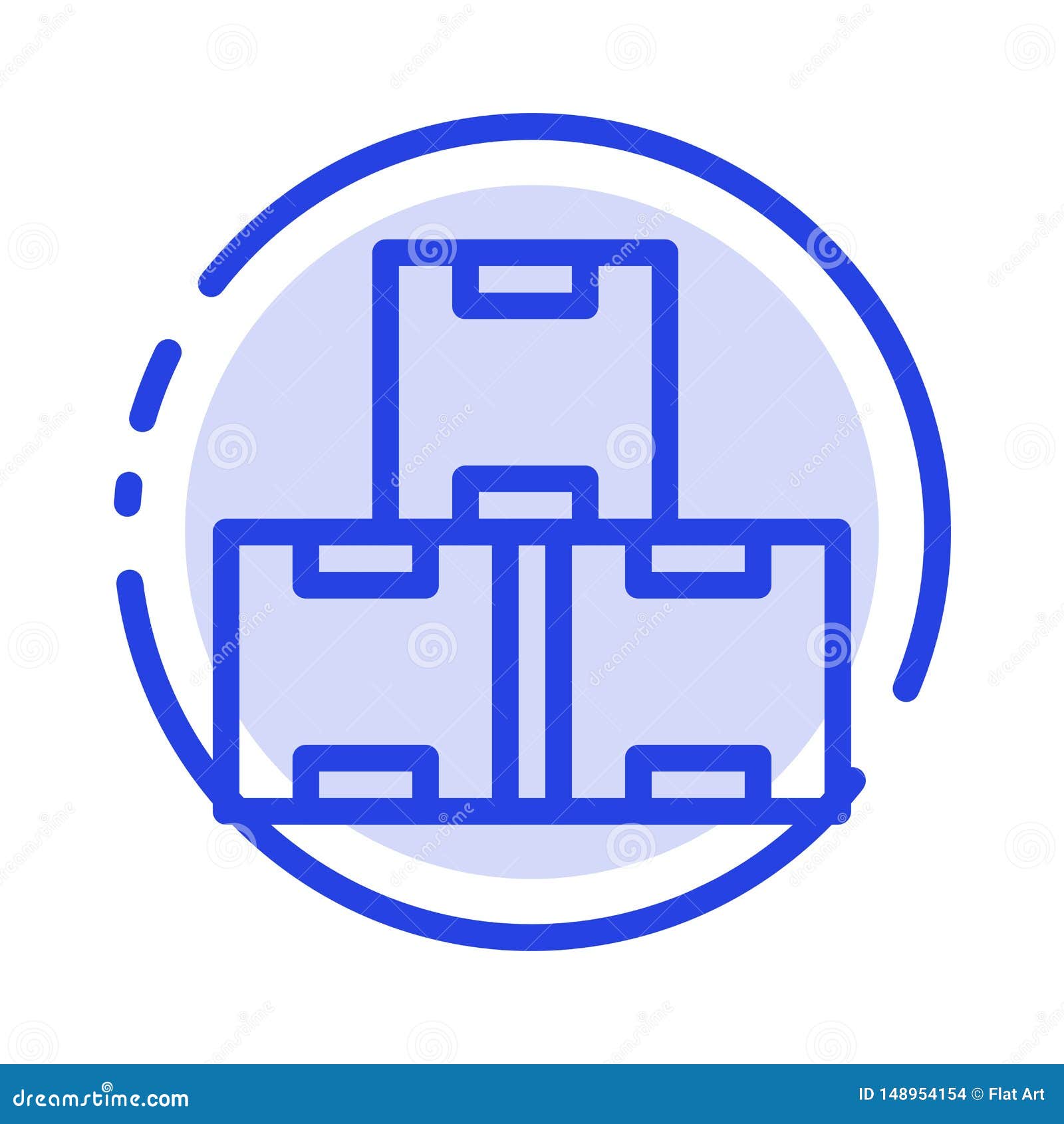 Industry, Industry Stock, Production, Stock Blue Dotted Line Line Icon ...