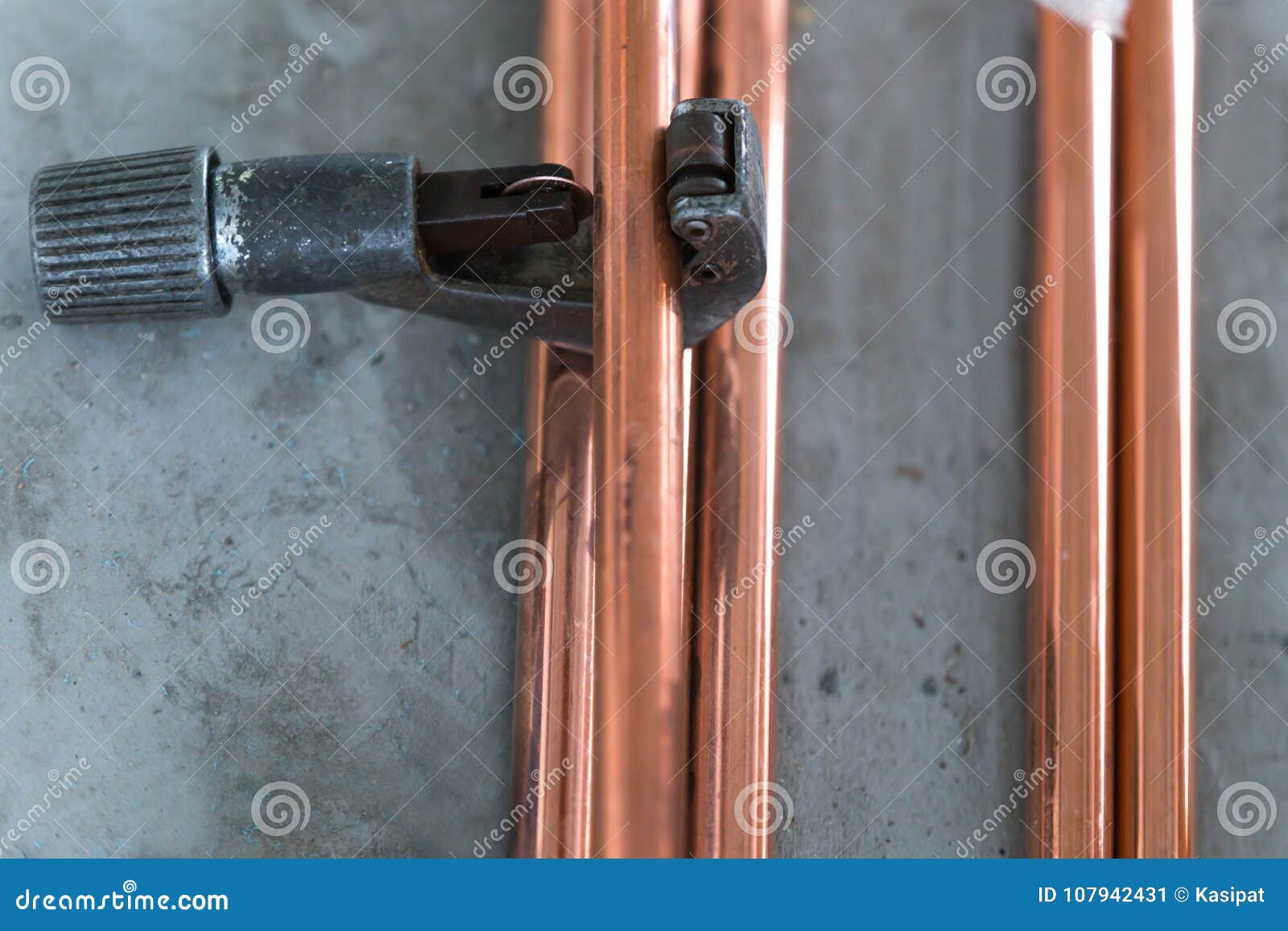 Cutting Copper Pipe Air Conditioner Stock Image - Image of conditioning ...