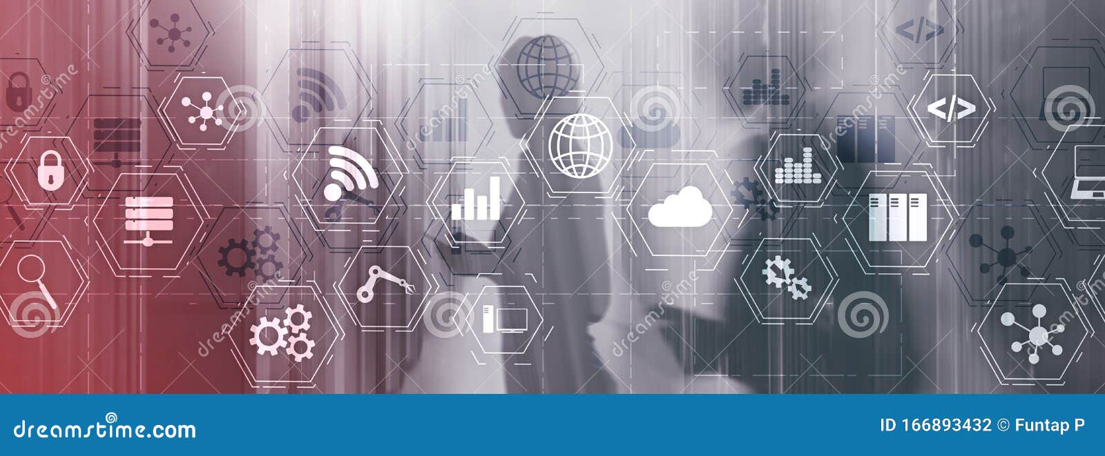 Industry Technology Concept. Mixed Media Virtual Screen Stock ...