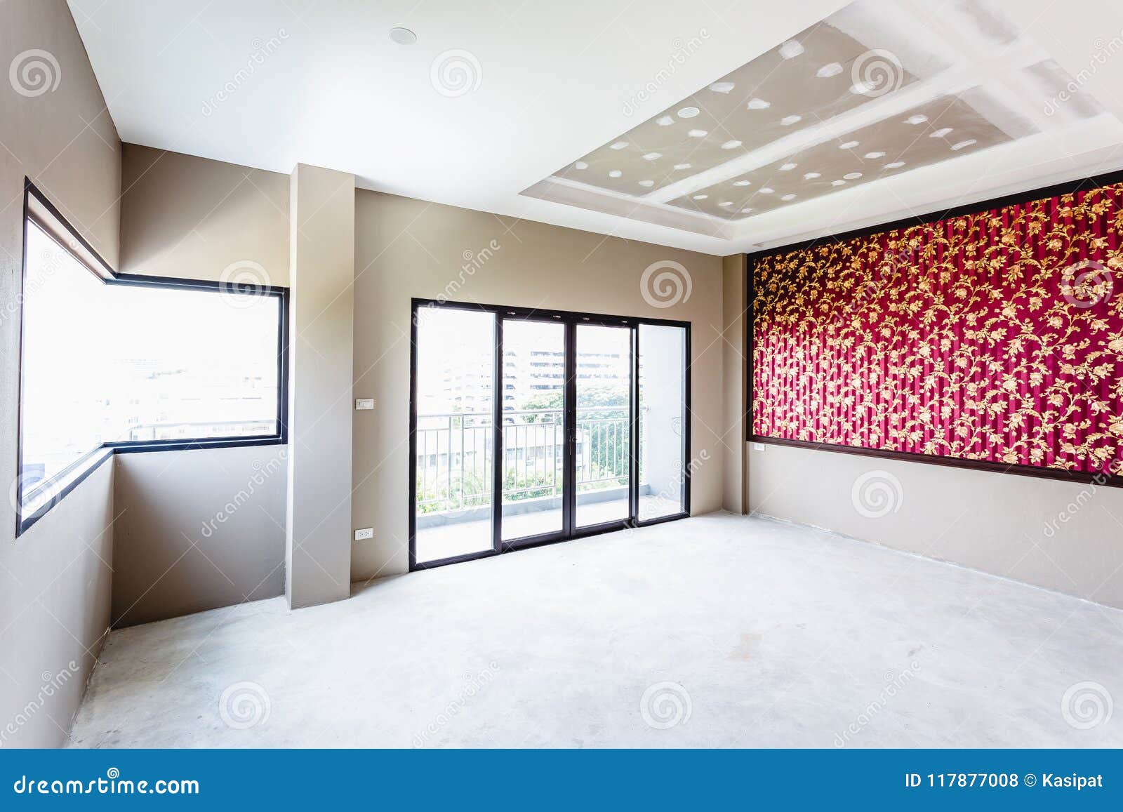 Industry Under Construction Building Empty Room Interior Stock Photo ...