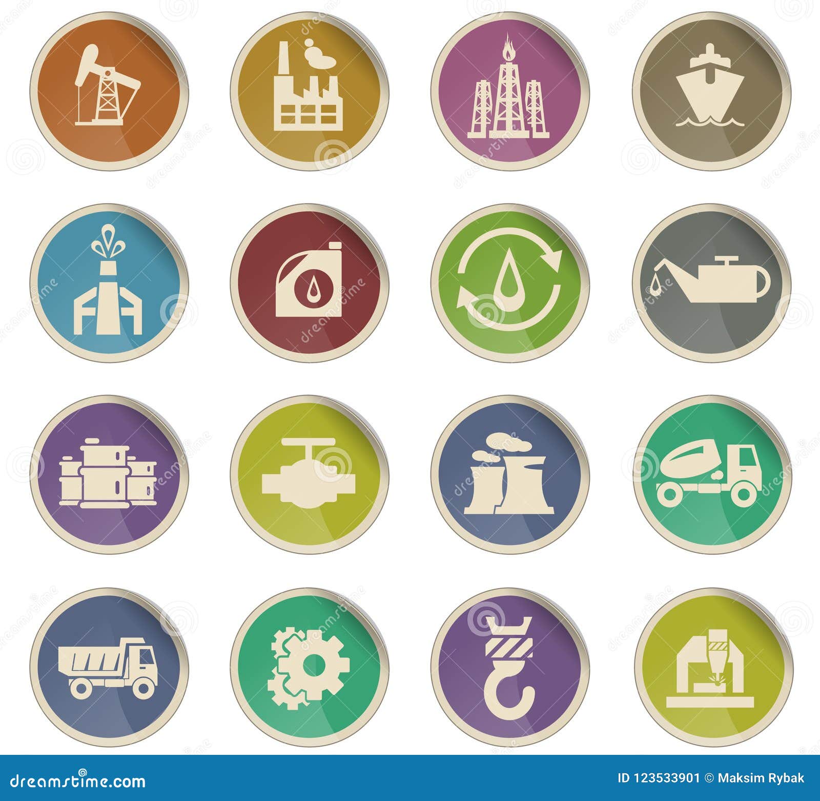 Industry icon set stock vector. Illustration of towers - 123533901