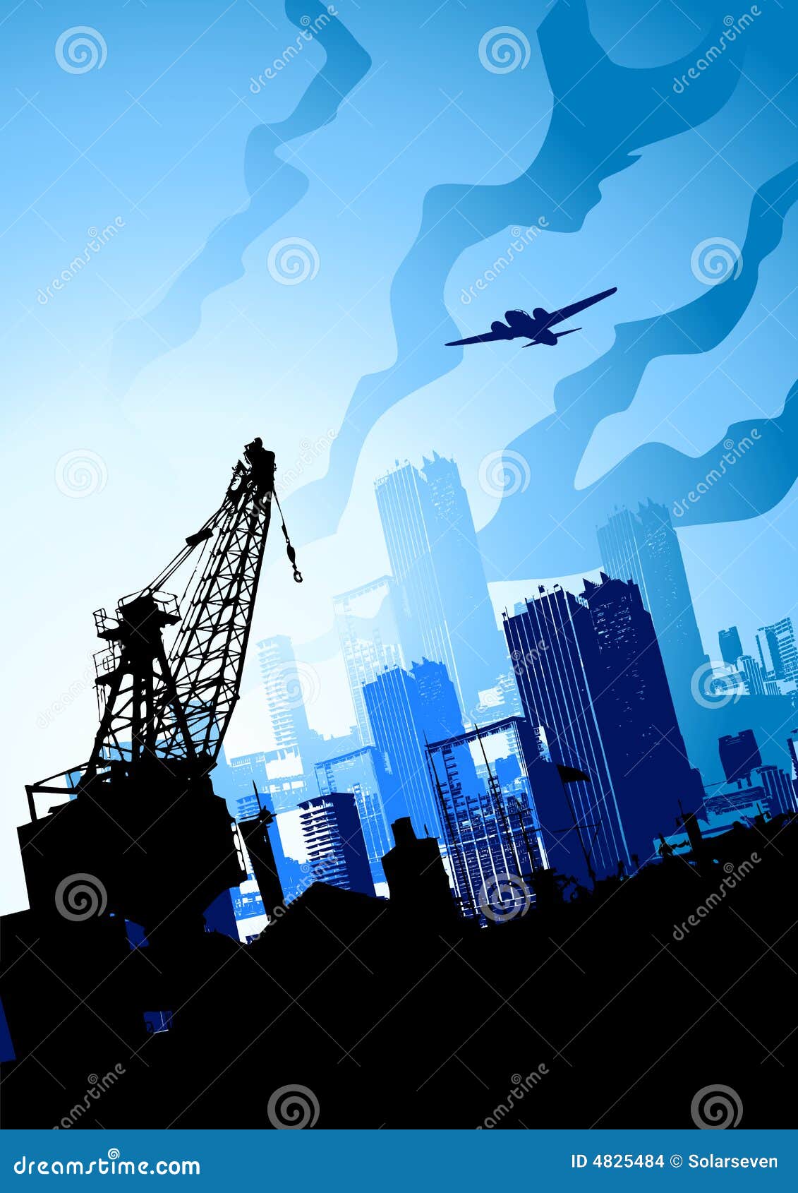 Industry View stock vector. Illustration of view, skyline - 4825484