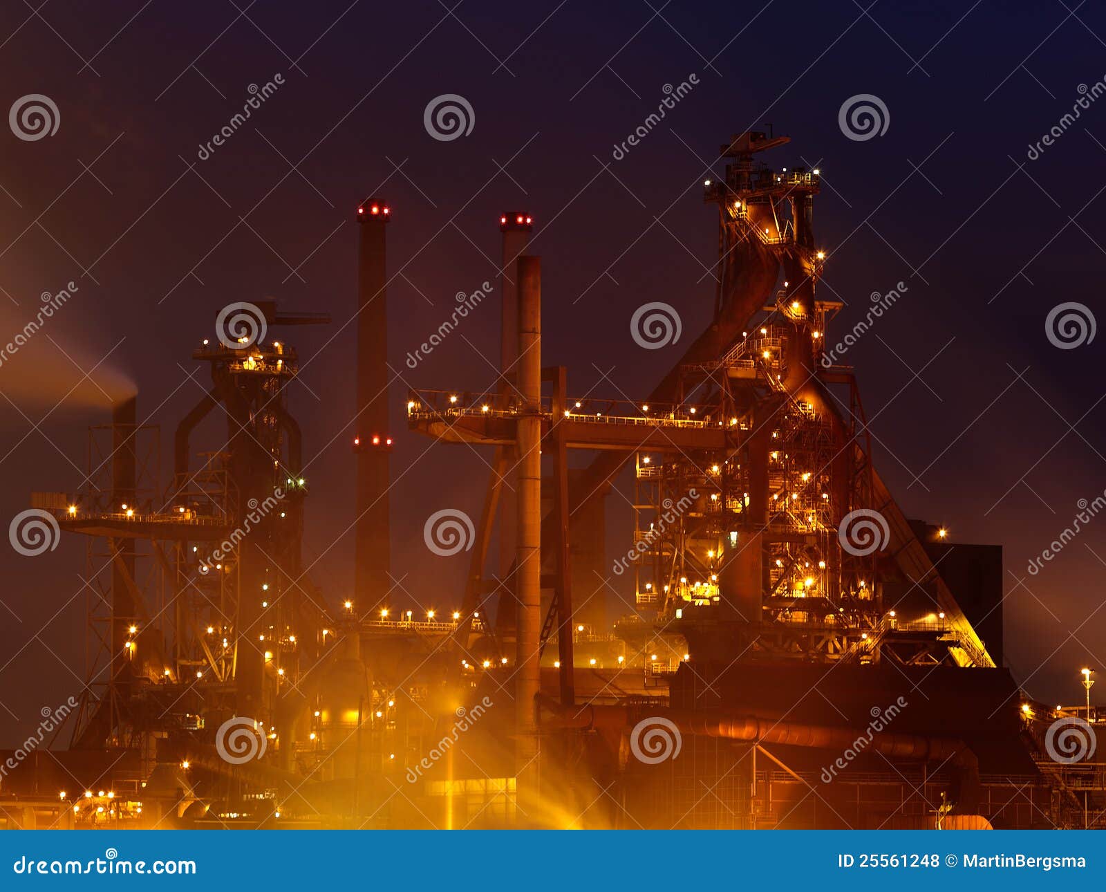 Industry View Late at Night Stock Photo - Image of plant, complex: 25561248