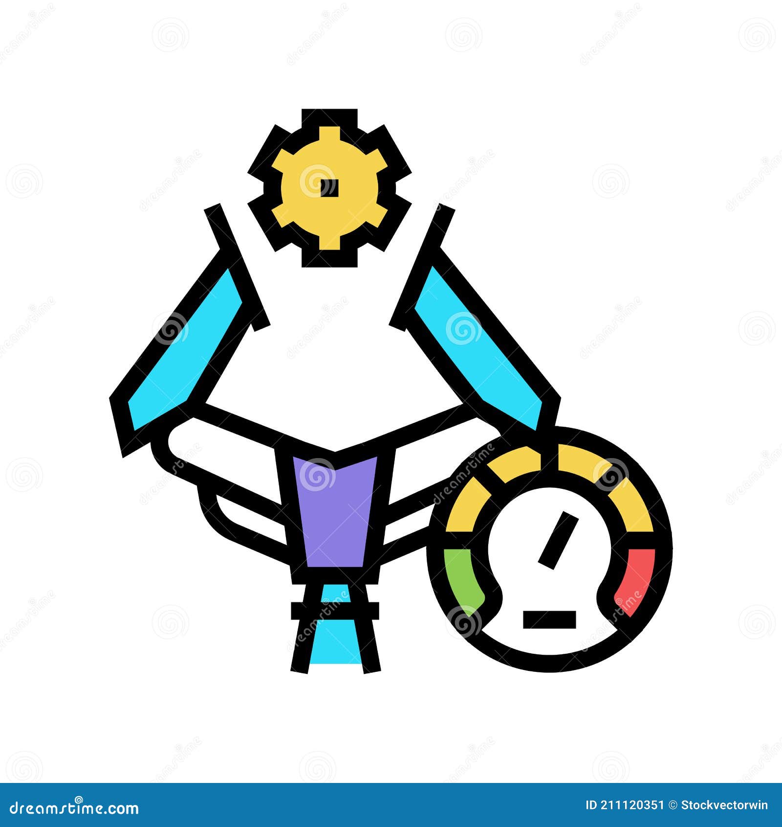 Industry Work Process Optimize Color Icon Vector Illustration Stock ...