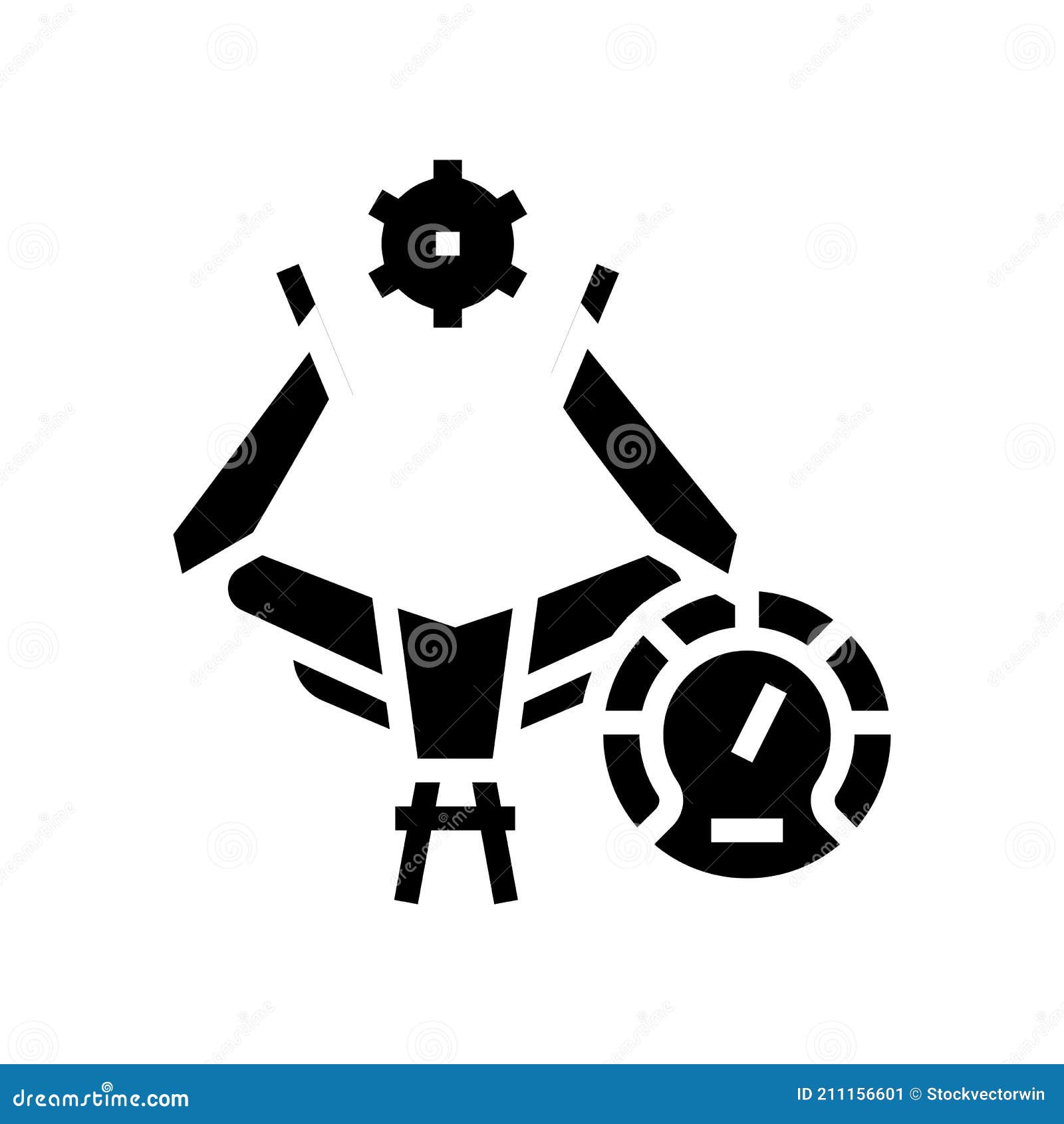 Industry Work Process Optimize Glyph Icon Vector Illustration Stock ...