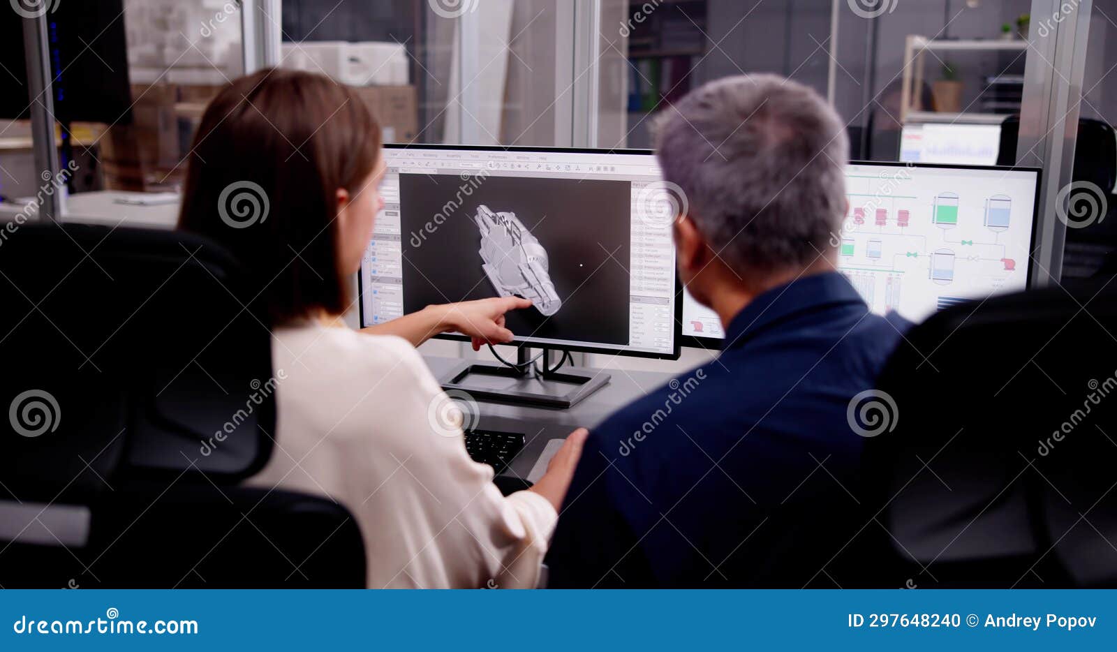 Industry Worker in Personal Office Design with Equipment Stock ...