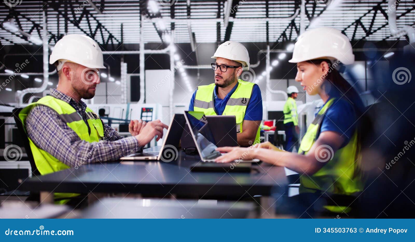 Car Factory Office: Engineer Working On Turbine Prototype On Computer ...