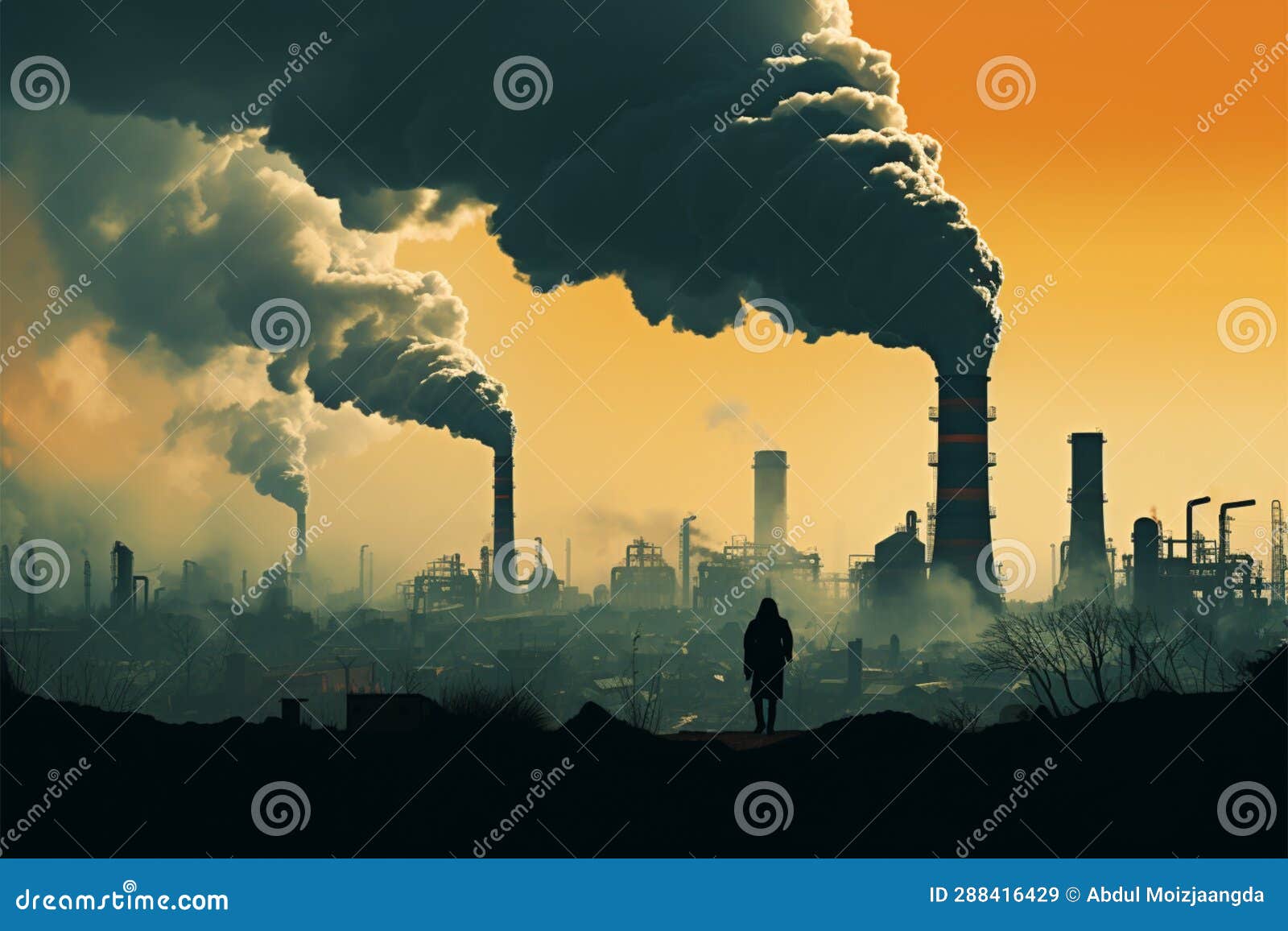 Air Pollution. Industrys Footprint Leaves Stain, Indelible Mark Air ...