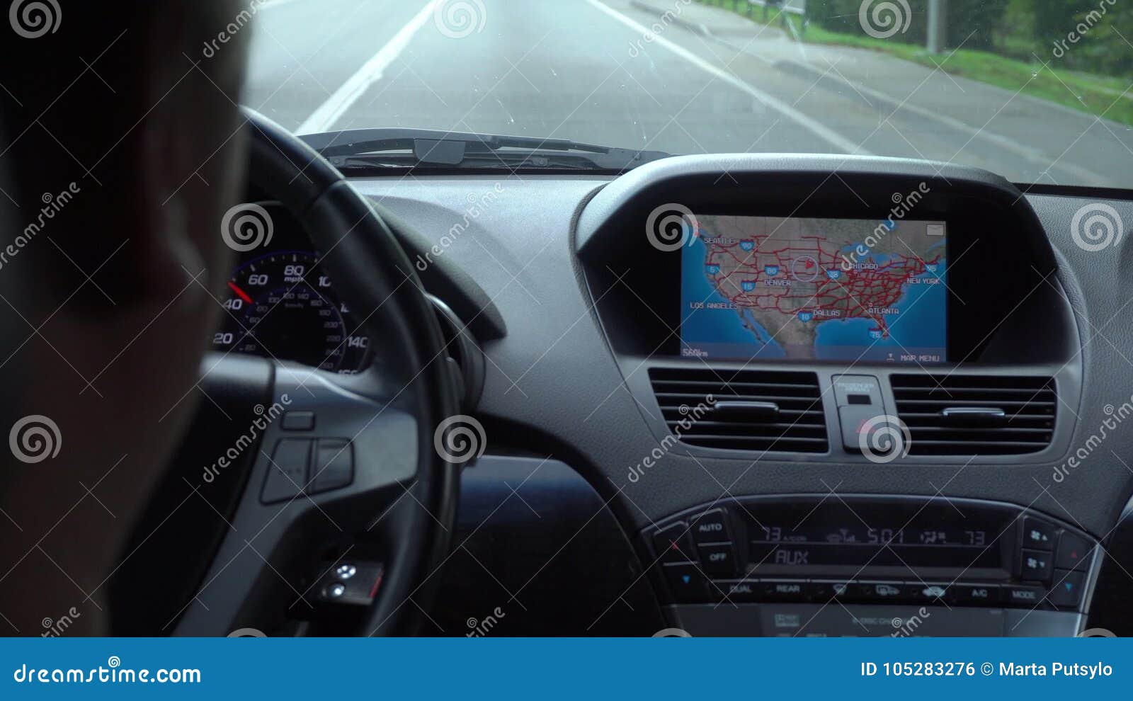 Inside a Car. a GPS Module is on Stock Photo - Image of driver, outdoor ...