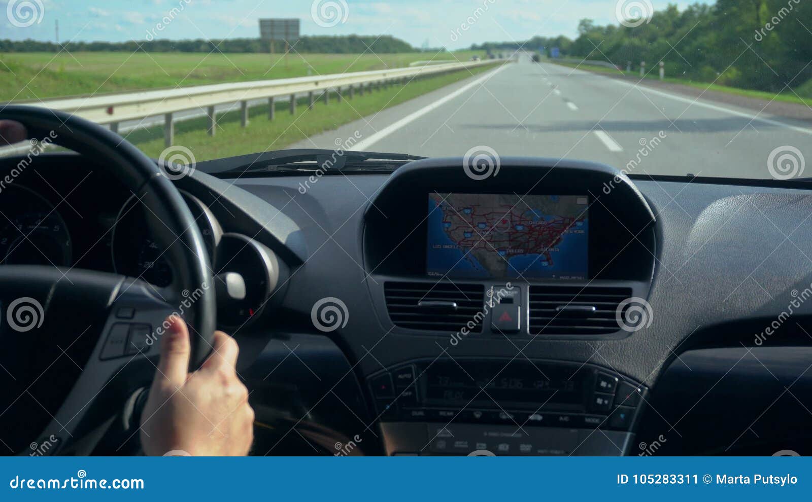 Inside a Car. a GPS Module is on Stock Image - Image of professional ...