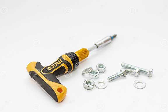 Ineco Screwdriver Nuts and Bolts Editorial Image - Image of nuts, tools ...