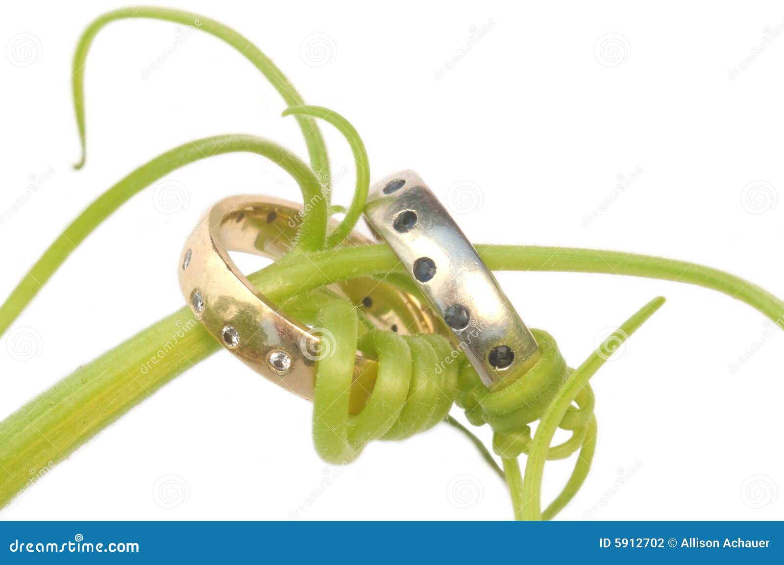 Ineengestrengelde Trouwringen Stock Foto - Image of groen, macro: 5912702
