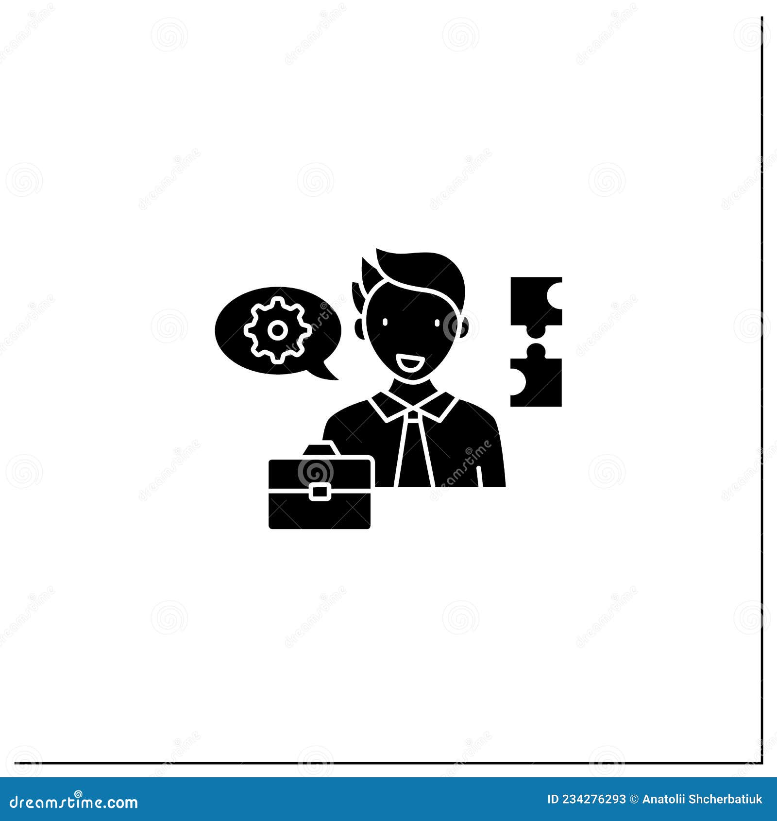 Ineffective Communication Glyph Icon Stock Vector - Illustration of ...