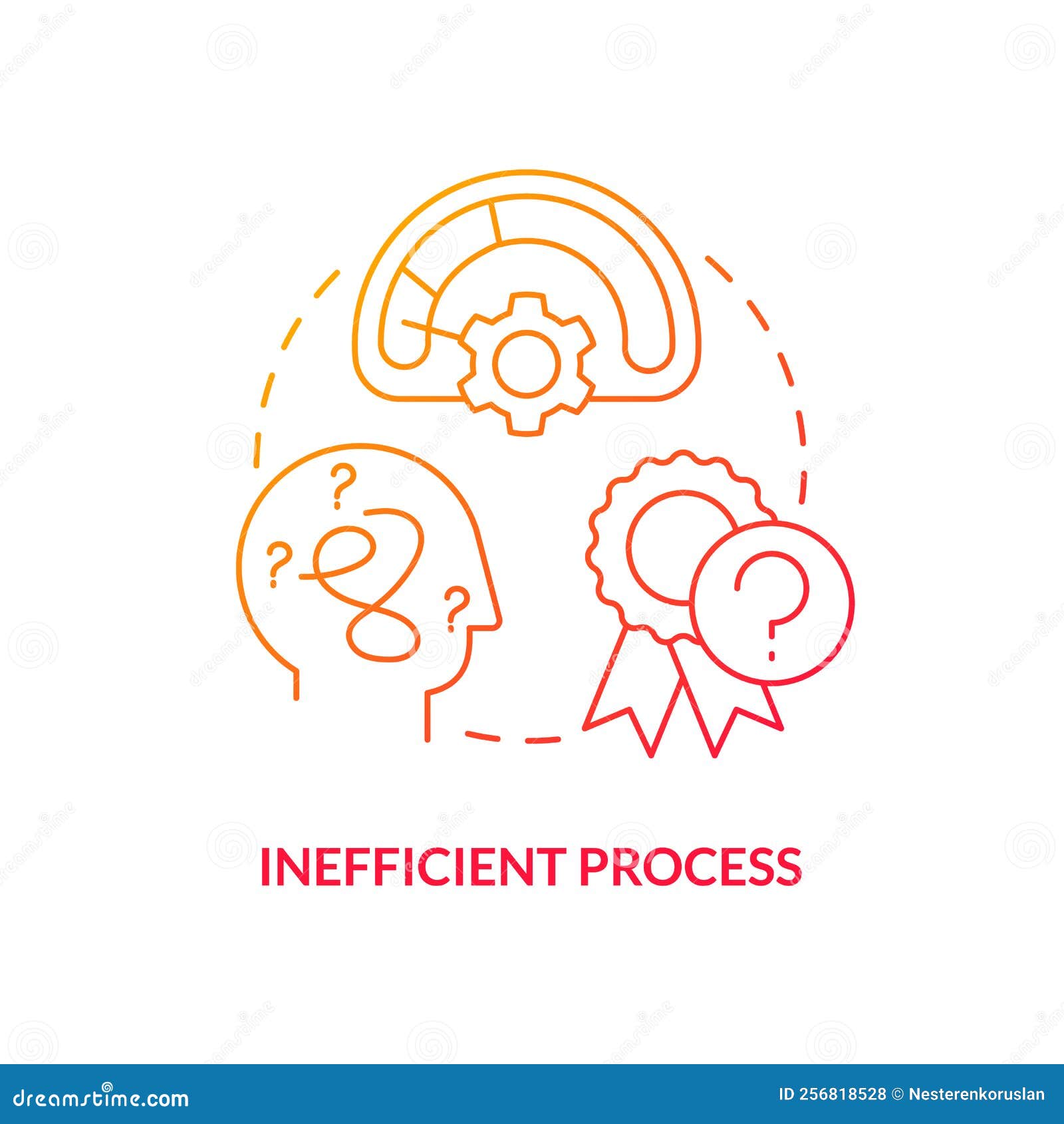 Inefficient Process Red Gradient Concept Icon Stock Vector ...