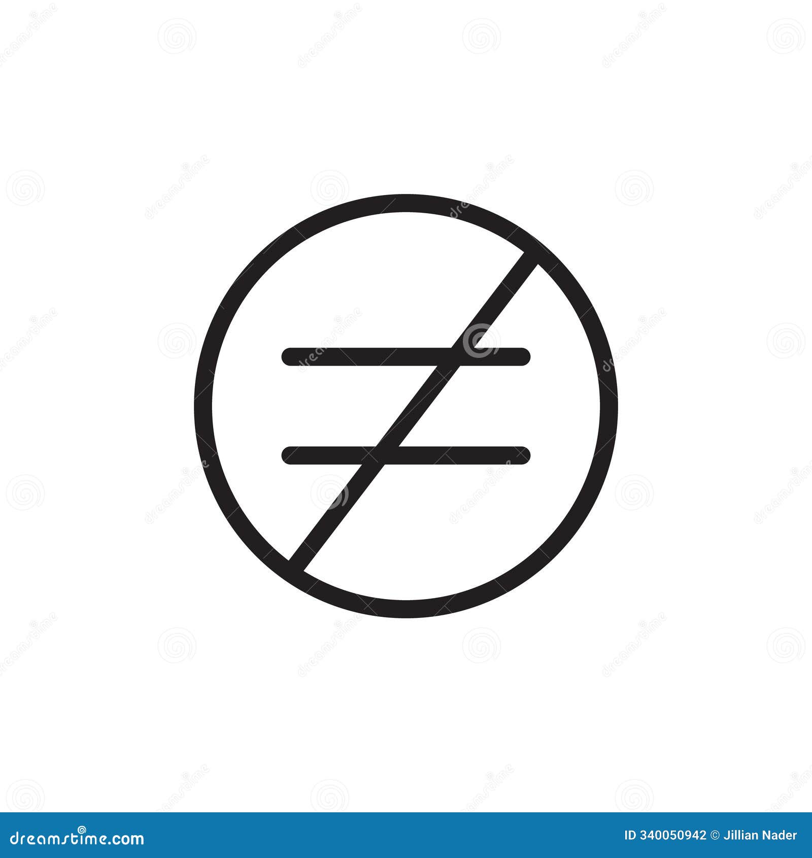 Inequality Icon Black And White Vector Outline Sign | CartoonDealer.com ...