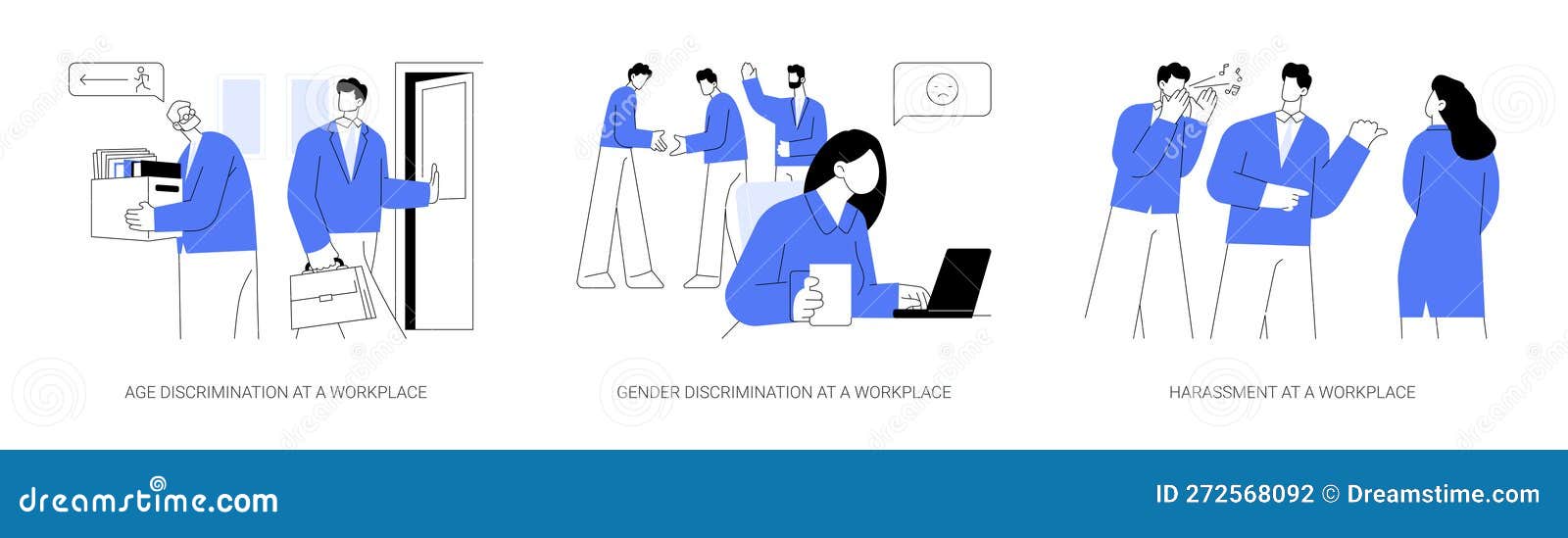 Harassment At Work. A Boss Touching His Female Employee At The Office ...