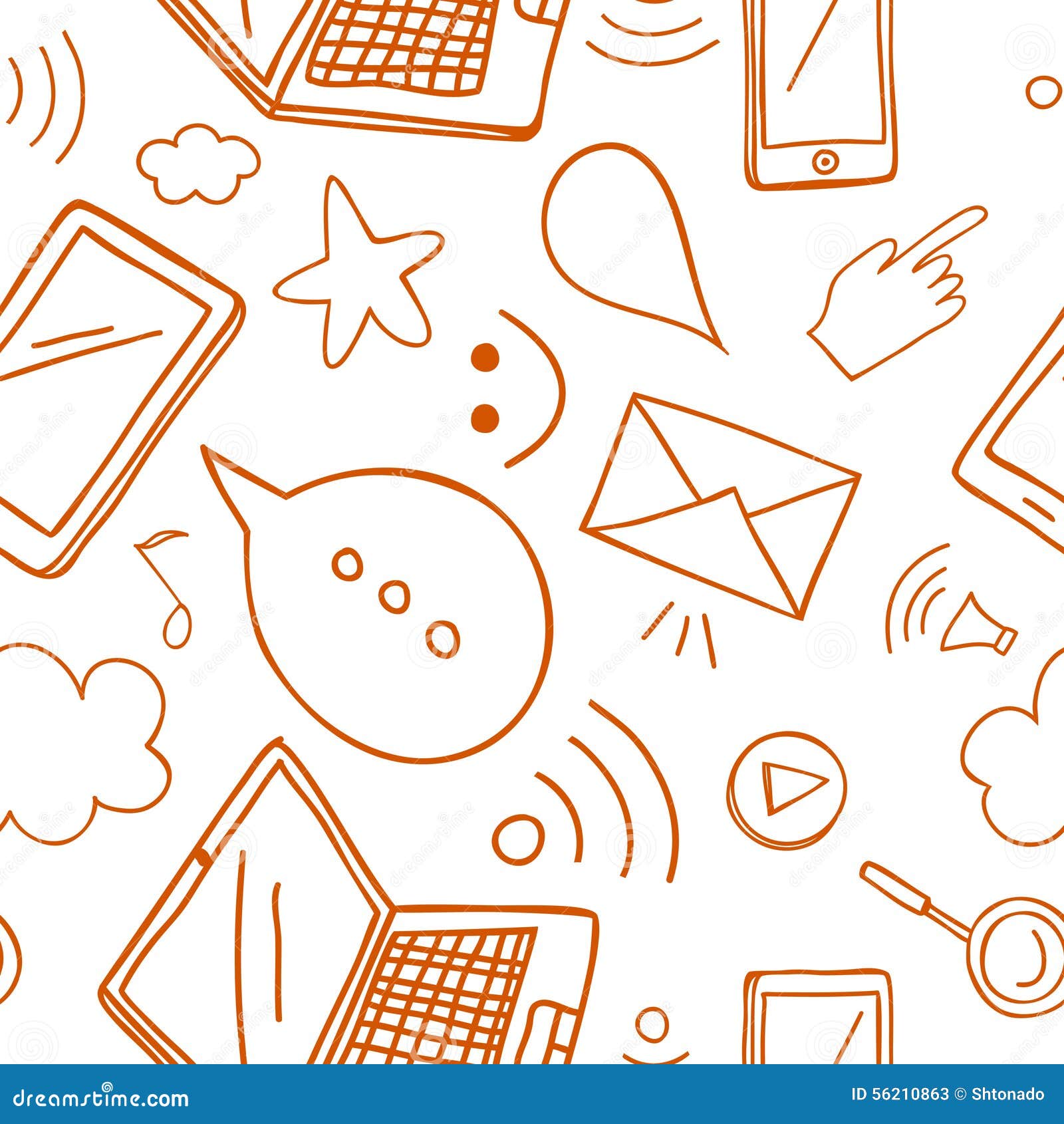 Inernet and Gadgets Seamless Background. Stock Vector - Illustration of ...