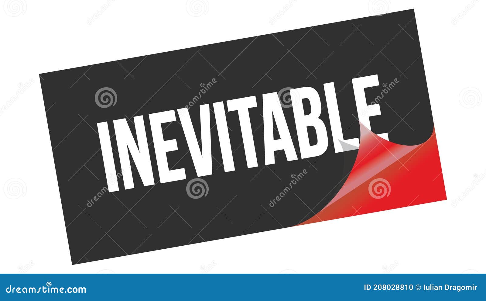 INEVITABLE Text on Black Red Sticker Stamp Stock Illustration ...