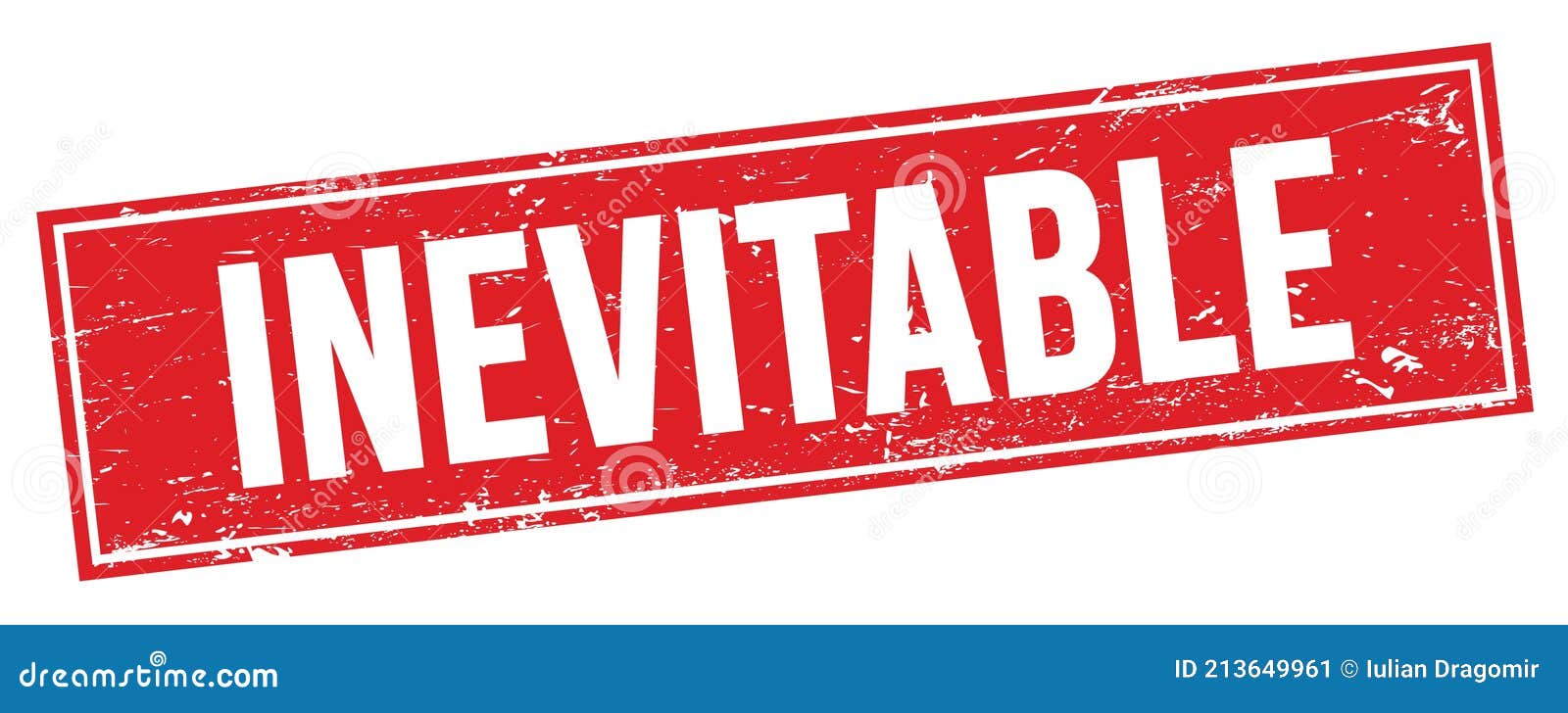 INEVITABLE Text on Red Grungy Rectangle Stamp Stock Illustration ...