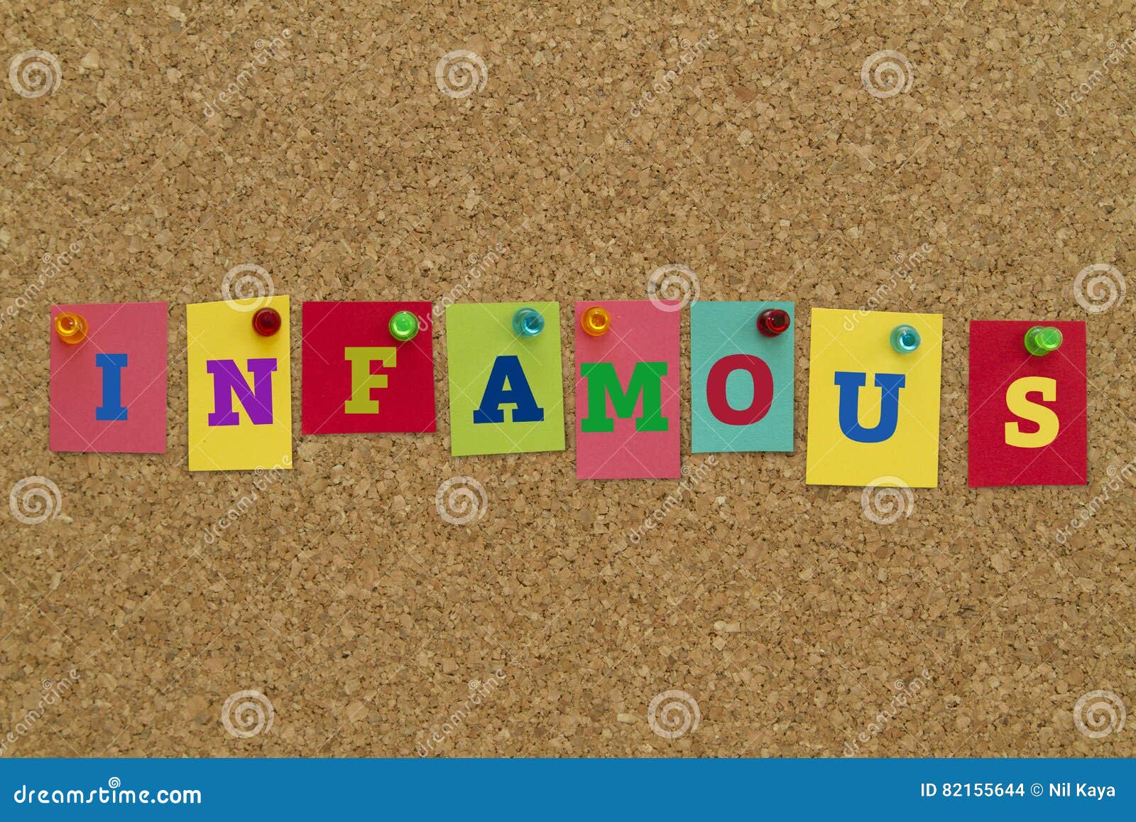 Infamous Word Written on Colorful Sticky Notes. Stock Photo - Image of ...