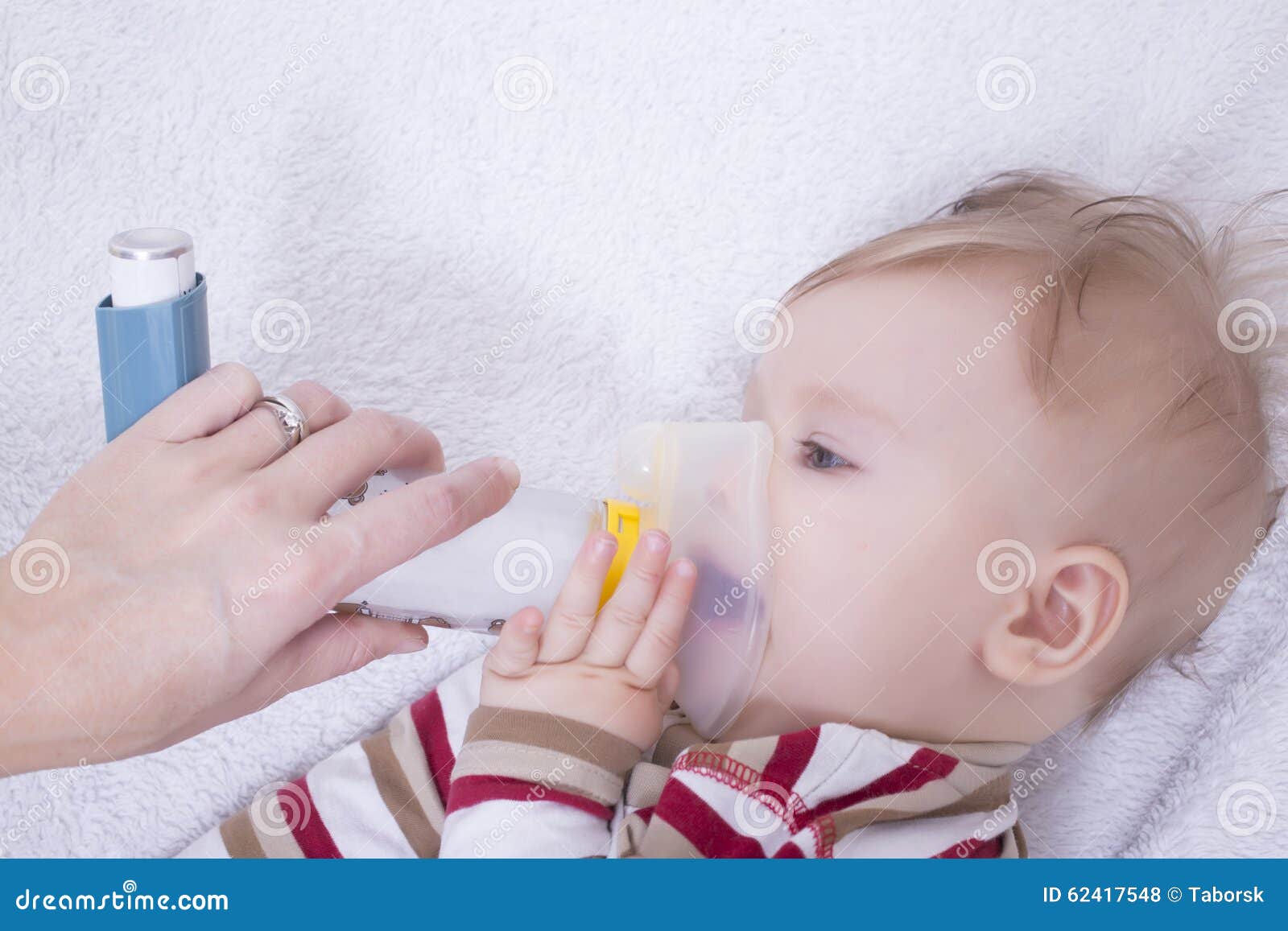 Infant with Asthma Inhalator Stock Photo - Image of bronchitis ...