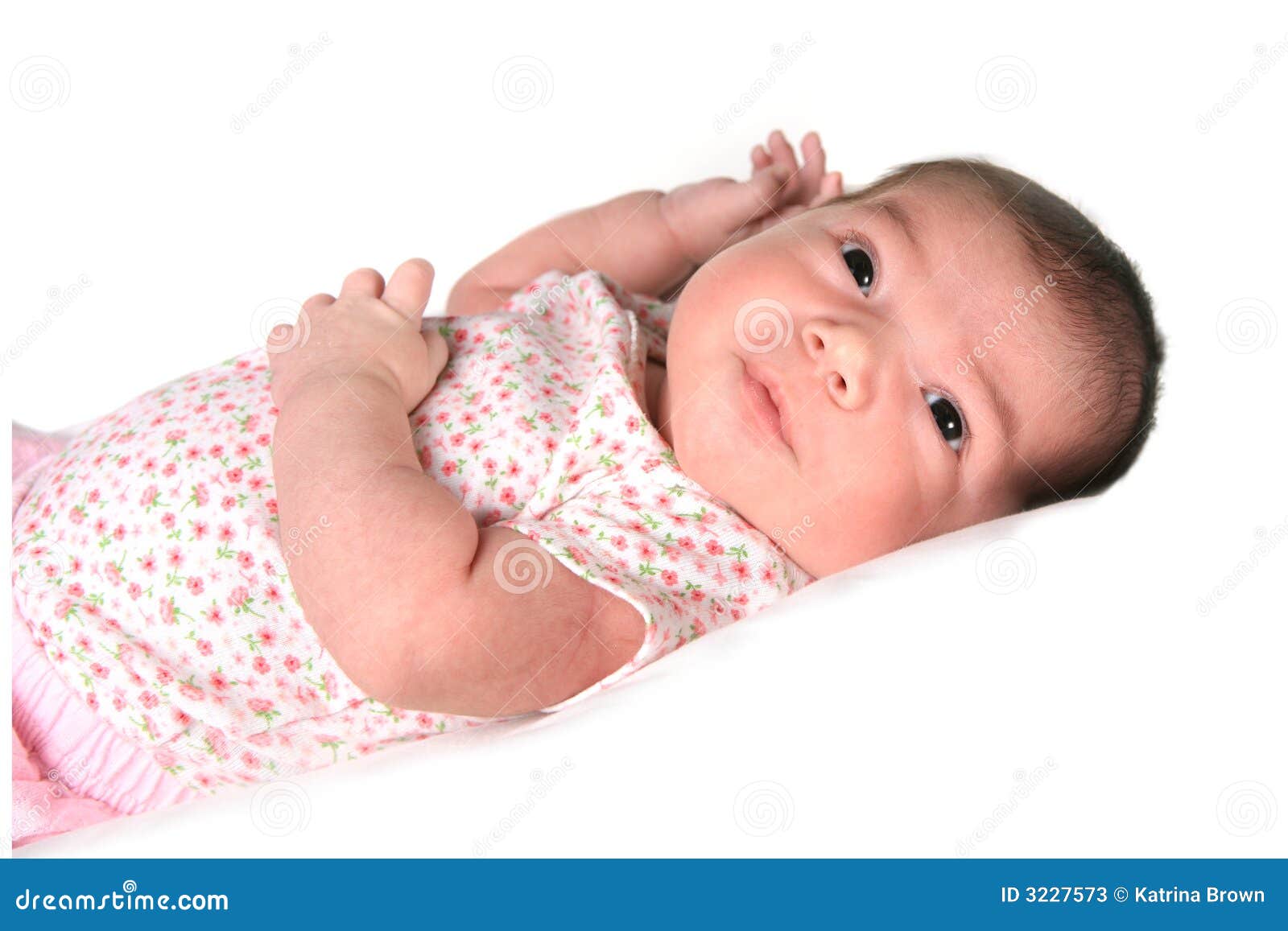 Infant Baby Girl Looking Up Stock Image - Image of model, face: 3227573
