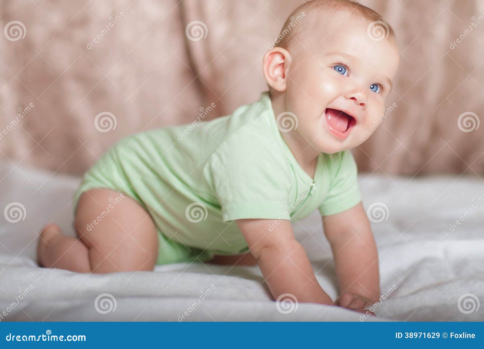 Infant Baby Playing at Home Stock Image - Image of looking, face: 38971629
