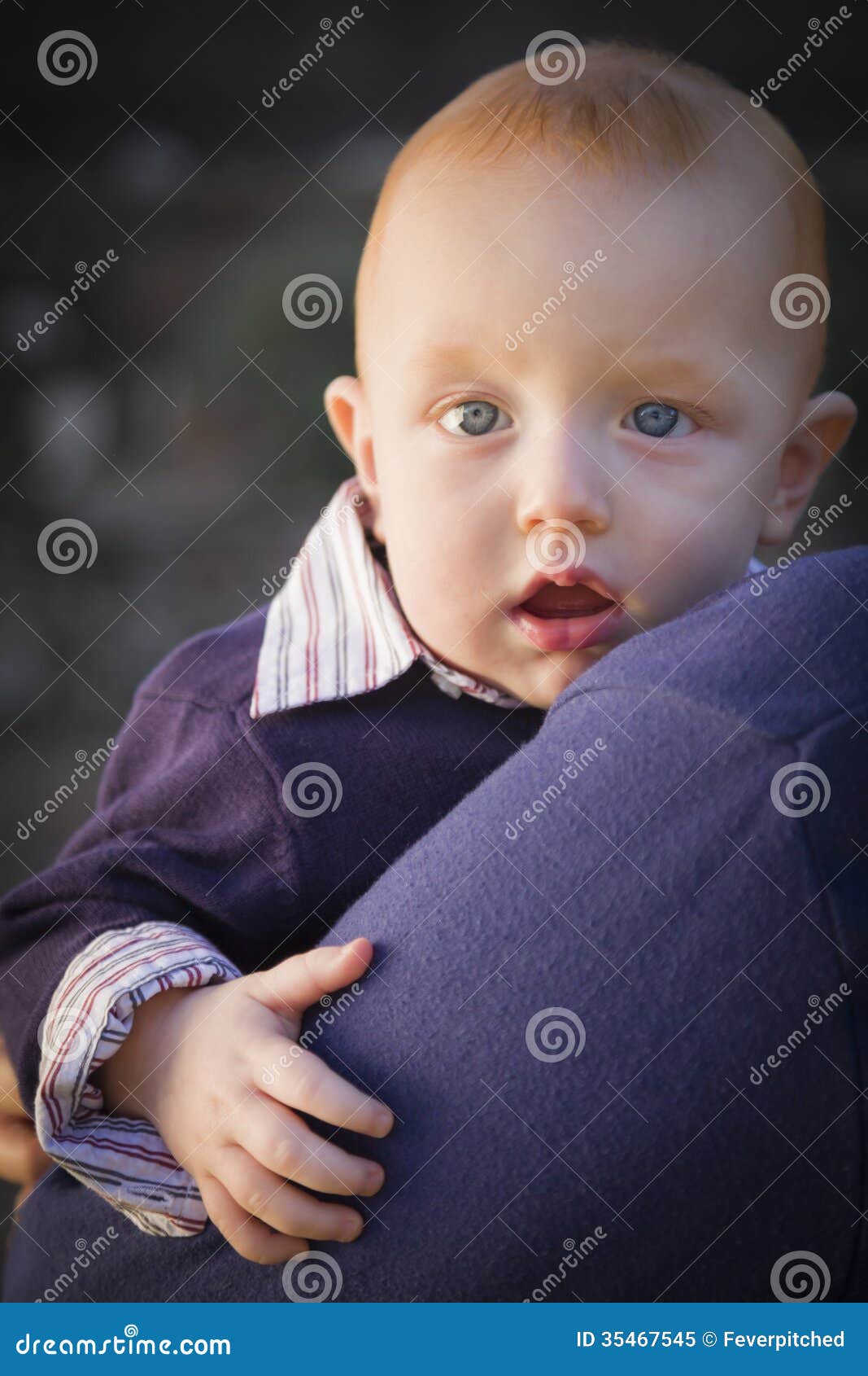 Infant Boy Portrait Outdoors Stock Image - Image of smiling, holding ...