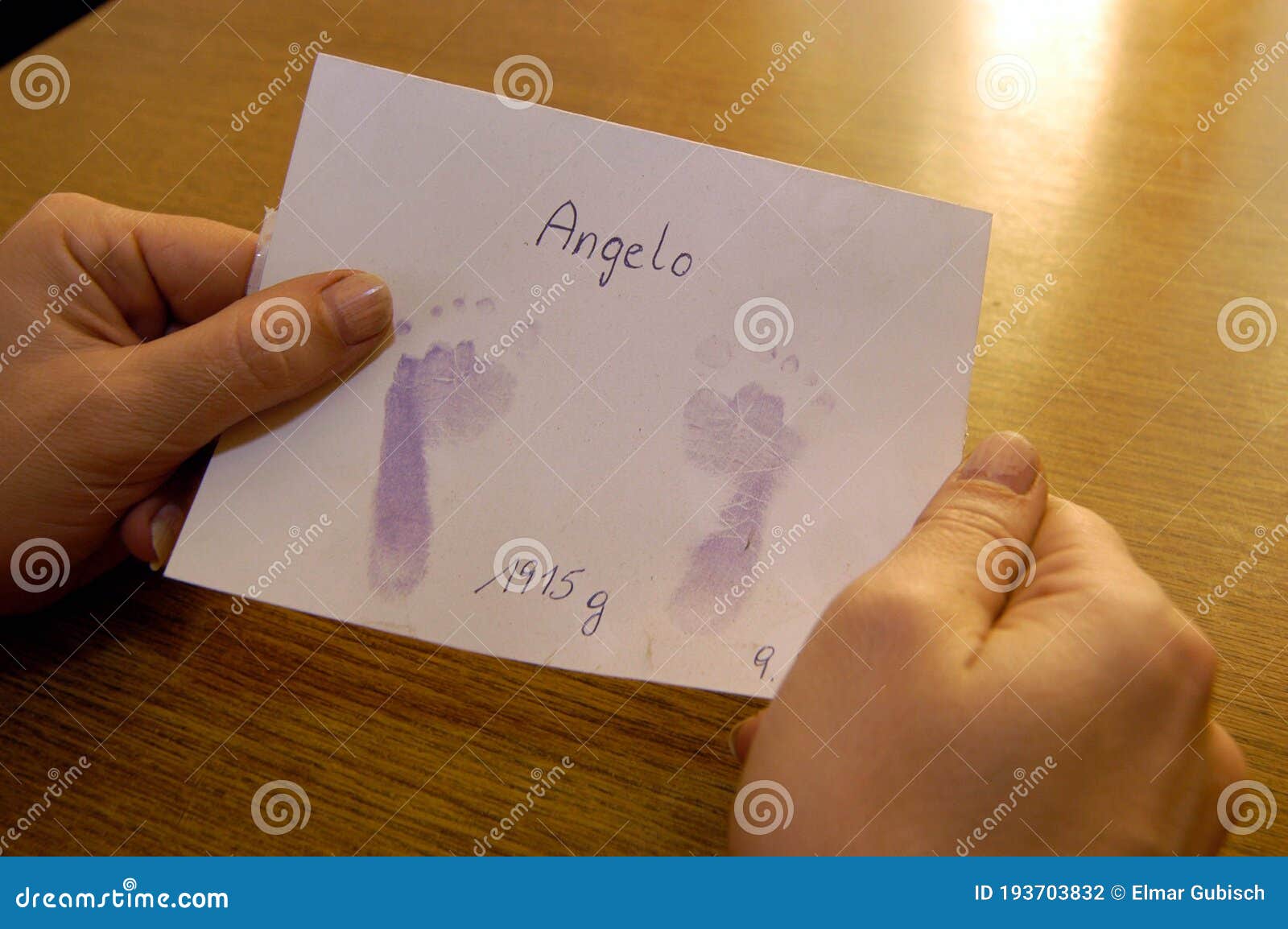 Infant Footprint on a Piece Paper Stock Photo - Image of infant ...