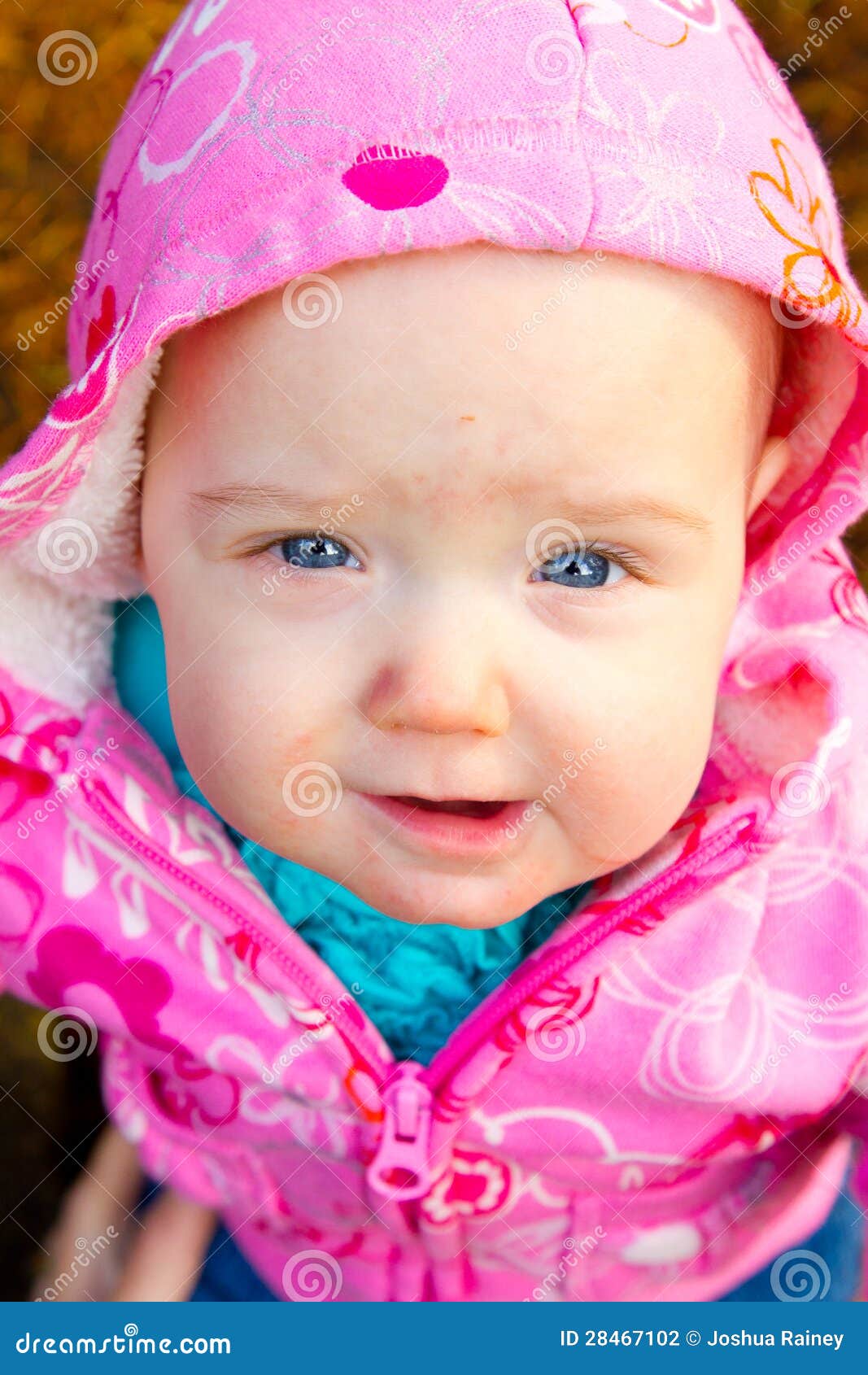 Infant Girl Portrait stock photo. Image of child, pink - 28467102