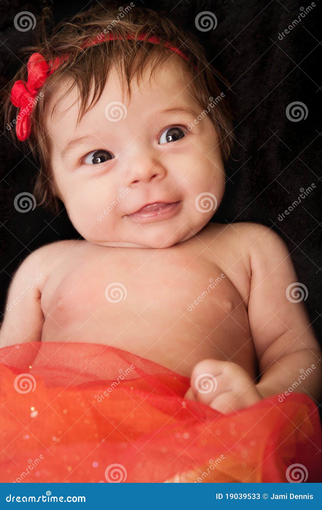 Infant Girl in Red stock image. Image of infant, smile - 19039533