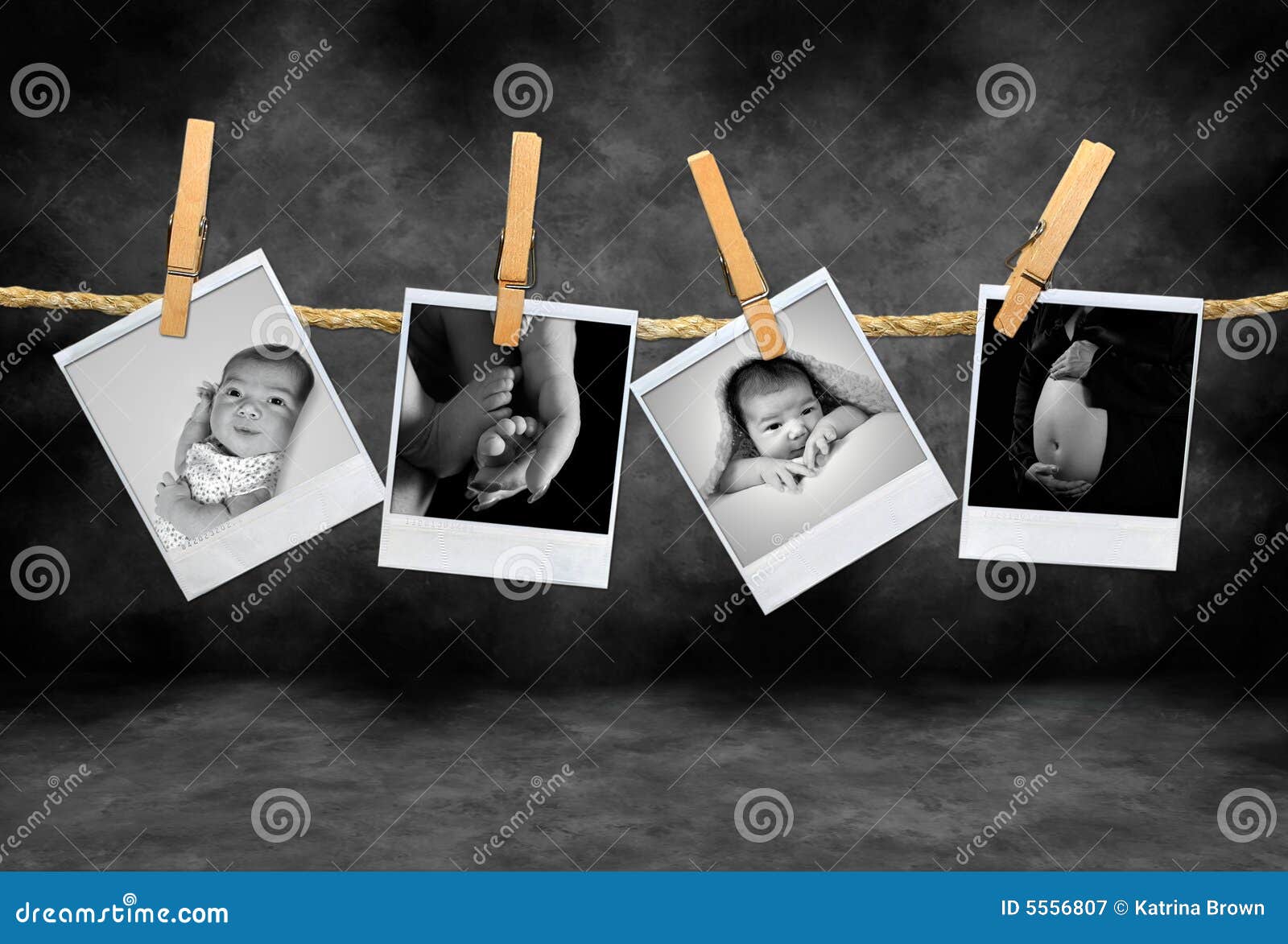Infant and Mother Polaroid Pho Stock Image - Image of grungy, memory ...
