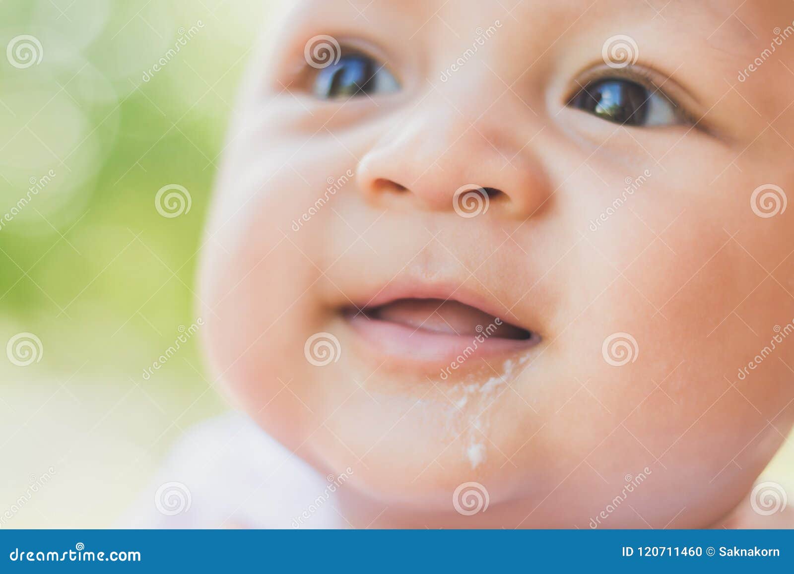 Infant Not Feeling Well and Vomiting Stock Photo - Image of burp ...