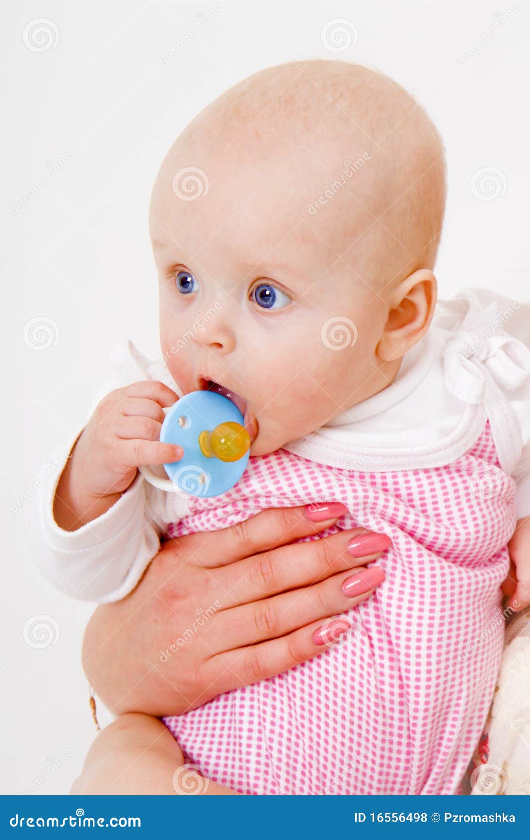 Infant with a pacifier stock photo. Image of concepts - 16556498