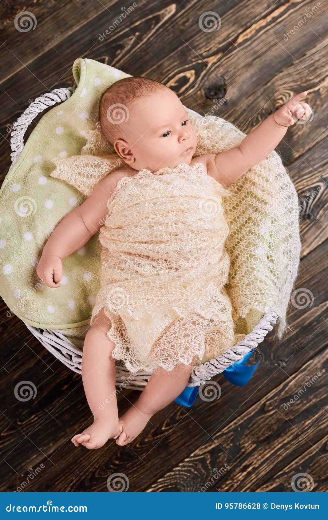 Infant pointing finger. stock photo. Image of brain, basket - 95786628