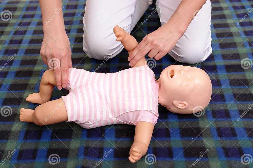Infant Pulse Check Demonstration Stock Photo - Image of artificial ...