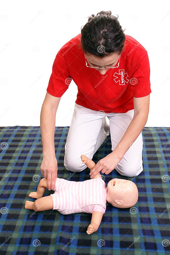 Infant Pulse Check Demonstration Stock Photo - Image of emergency ...