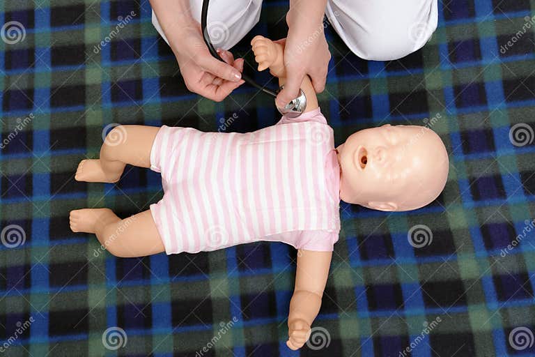 Infant Pulse Checking Demonstration Stock Image - Image of check, pulse ...