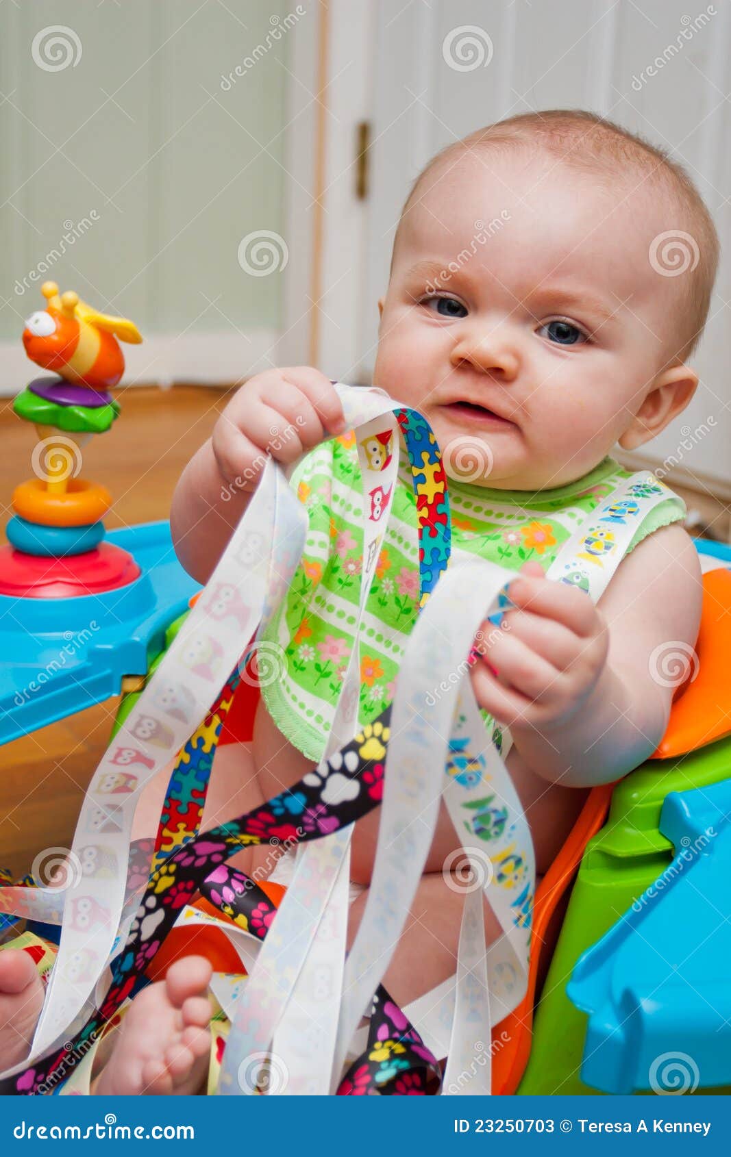 Infant and Ribbons stock image. Image of lots, baby, chair - 23250703