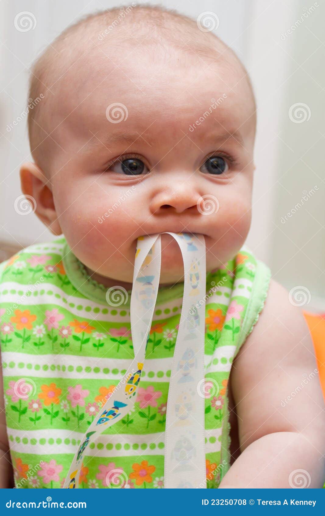 Infant and Ribbons stock photo. Image of colored, home - 23250708