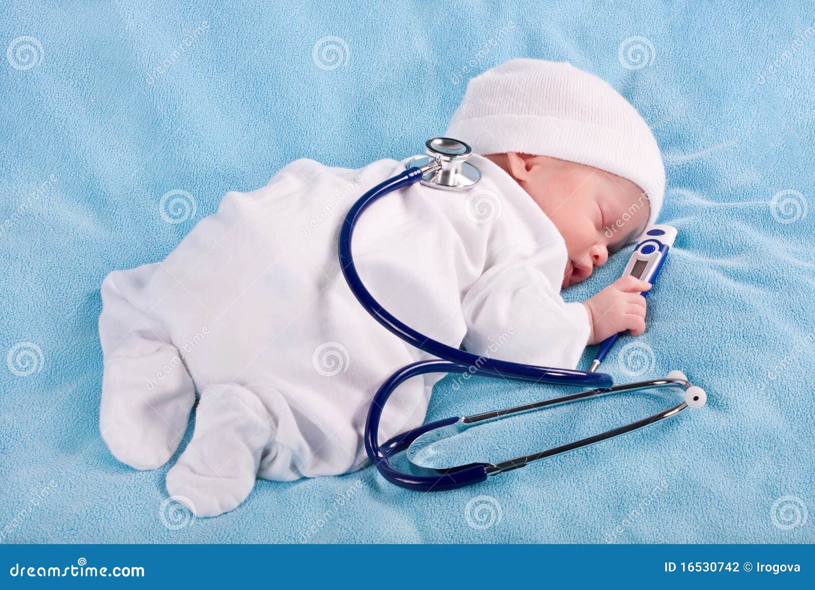 The Infant with a Stethoscope Stock Photo - Image of cute, life: 16530742