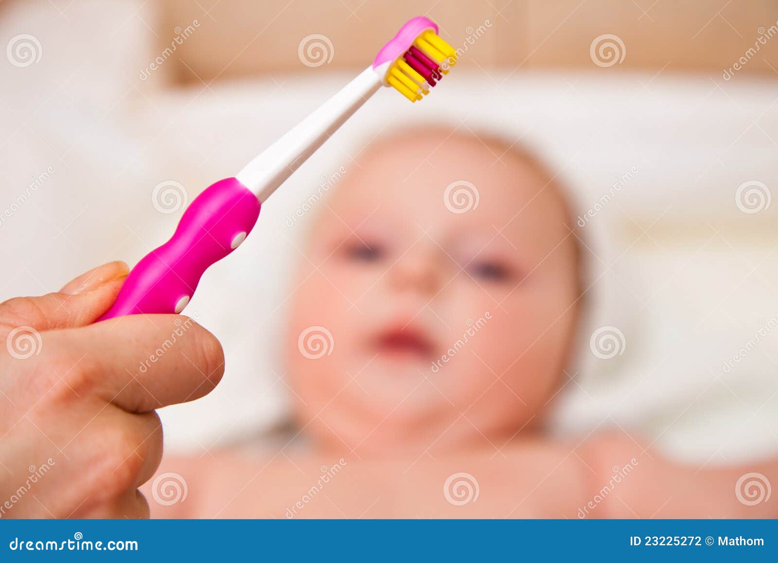 Infant with toothbrush stock photo. Image of childhood - 23225272