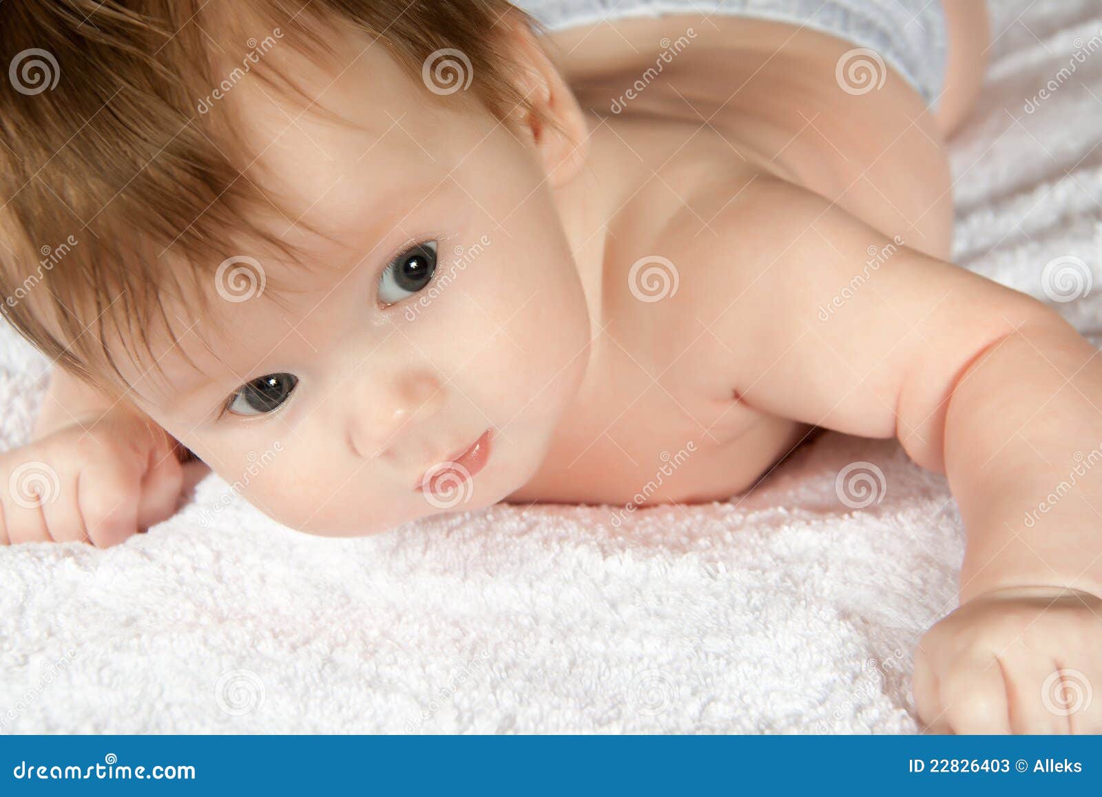 Infant about Two Month Try To Raise Head Stock Image - Image of babe ...