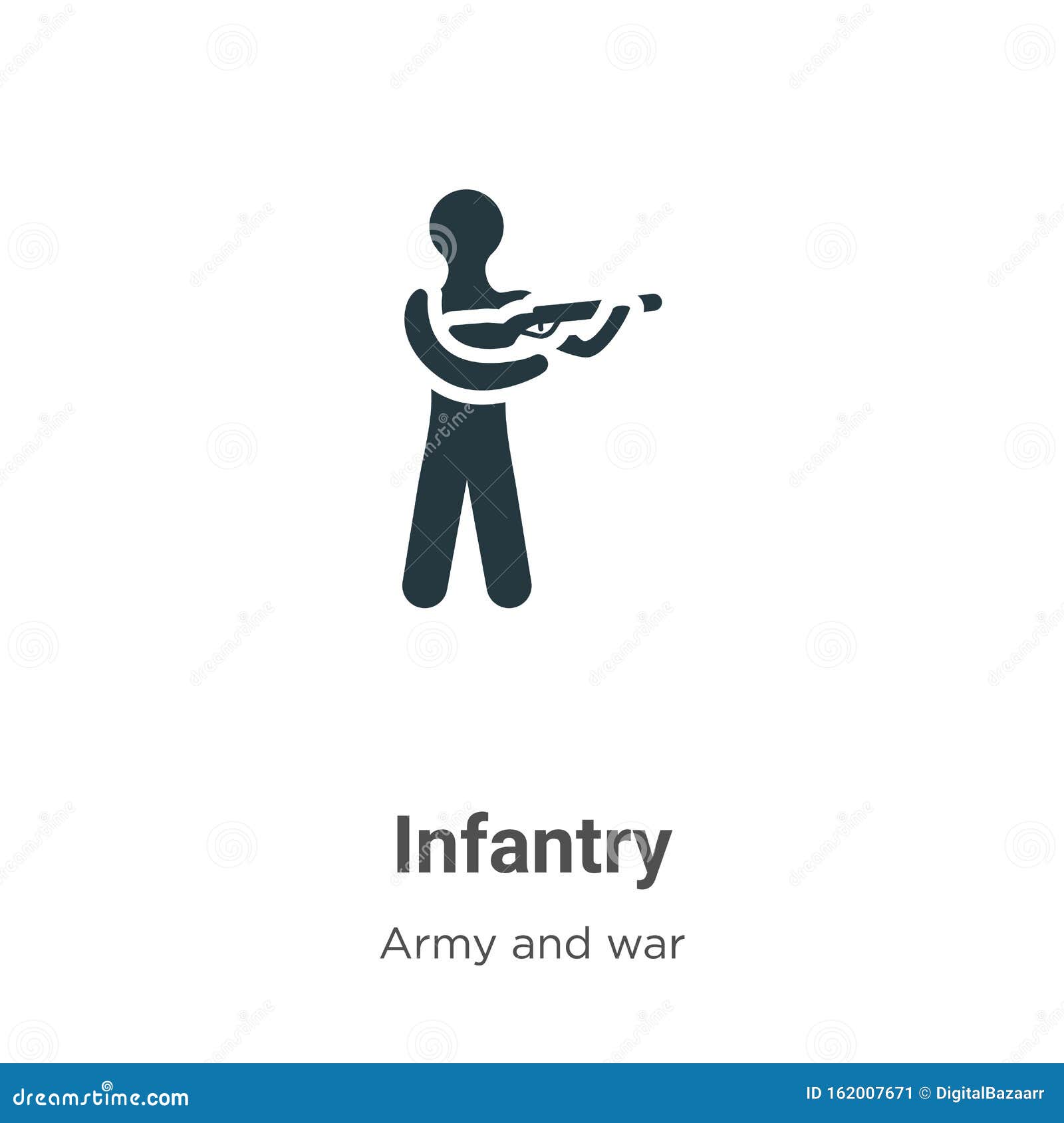 Infantry Vector Icon On White Background. Flat Vector Infantry Icon ...