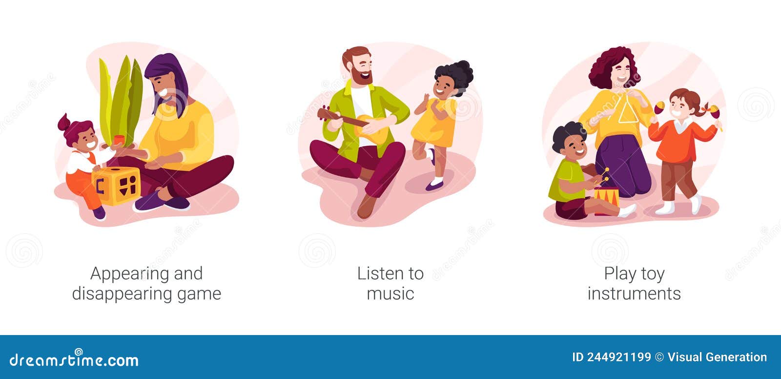 Infants Cognitive Development Isolated Cartoon Vector Illustration Set ...