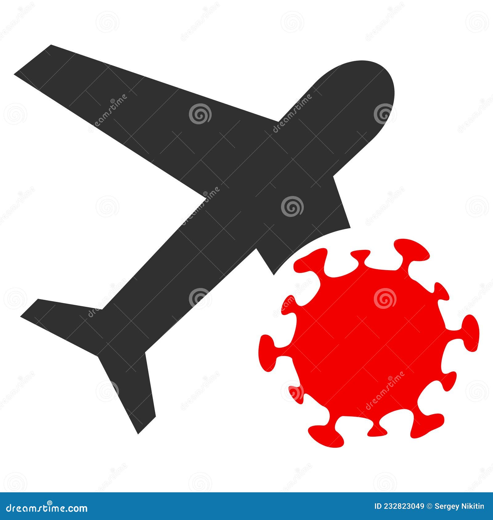Infected Airplane Flat Icon Symbol Stock Illustration - Illustration of ...
