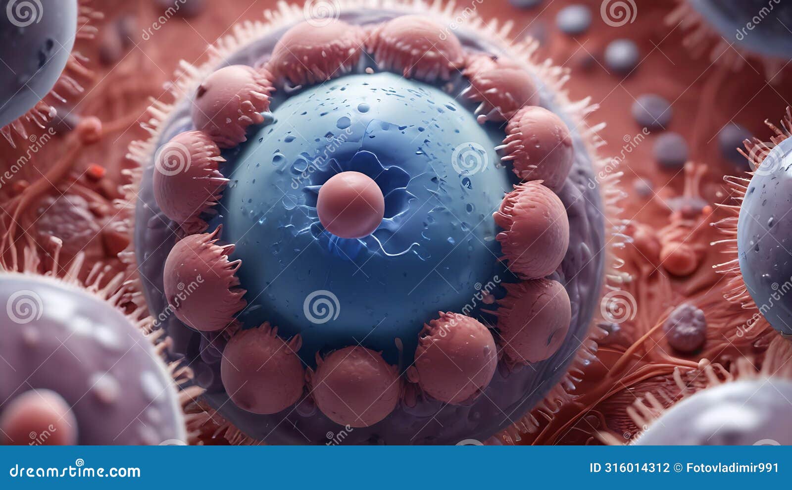 Infected Blood after Illness Under a Microscope Stock Illustration ...