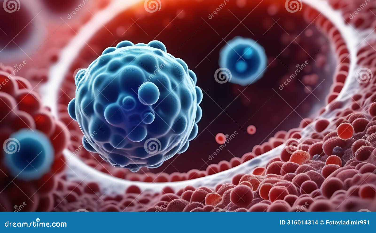 Infected Blood after Illness Under a Microscope Stock Illustration ...