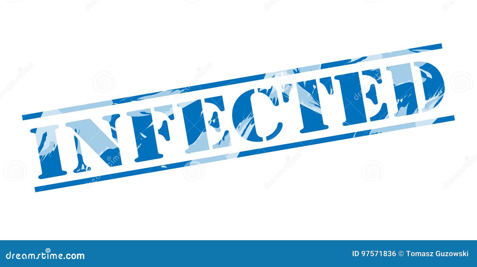 Infected blue stamp stock illustration. Illustration of infected - 97571836
