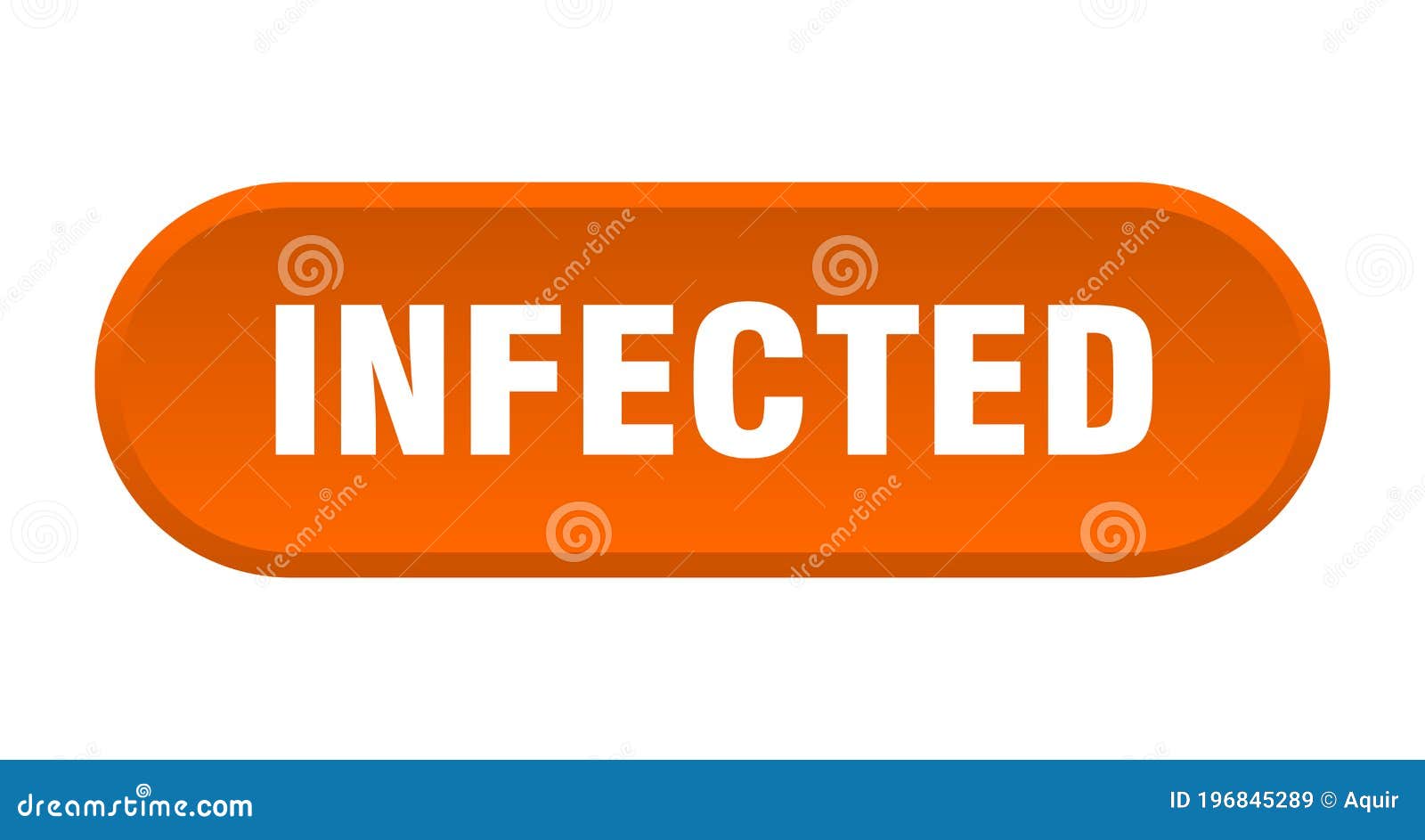 Infected Button. Rounded Sign on White Background Stock Vector ...